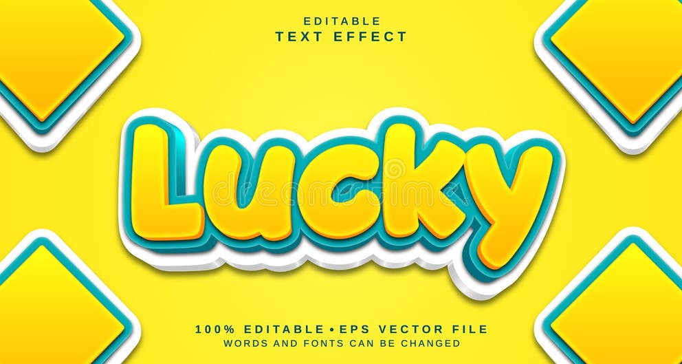 Editable Text Style Effect - Lucky Text Style Theme Stock Vector ...