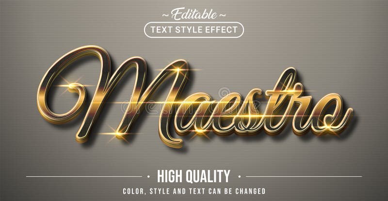 Editable Text Style Effect - Maestro Text Style Theme Stock Vector ...