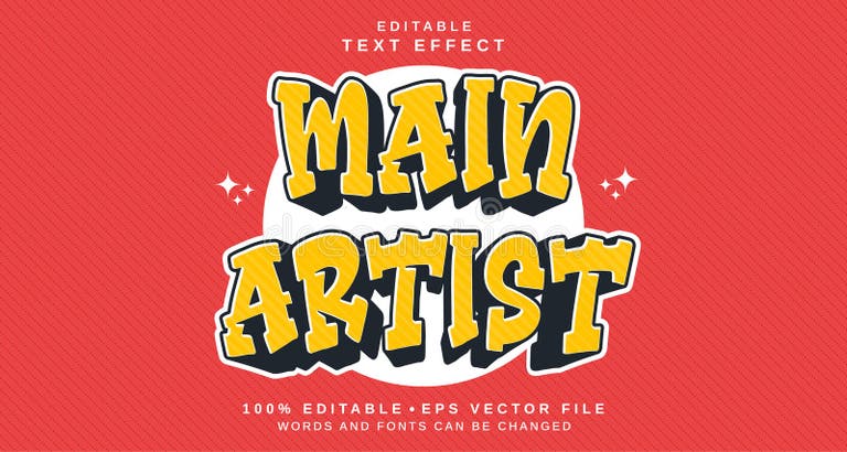 Editable Text Style Effect - Main Artist Text Style Theme Stock Vector ...