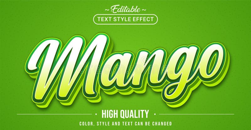 Editable Text Style Effect - Mango Text Style Theme Stock Vector ...