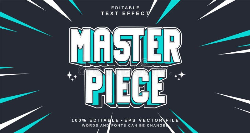 Editable Text Style Effect - Master Piece Text Style Theme Stock Vector ...