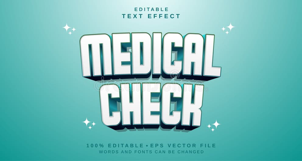 Editable Text Style Effect - Medical Check Text Style Theme Stock ...