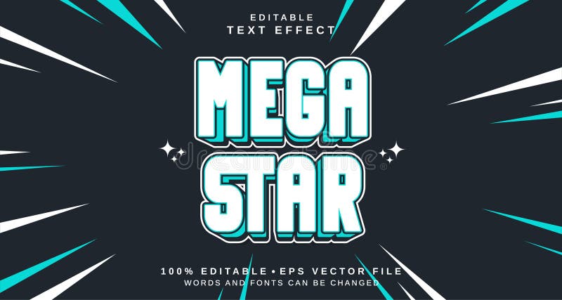 Editable Text Style Effect - Mega Star Text Style Theme Stock Vector ...