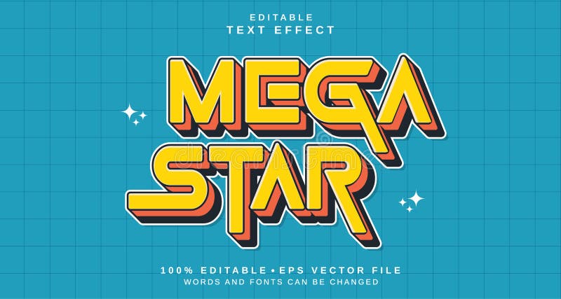 Editable Text Style Effect - Mega Star Text Style Theme Stock Vector ...