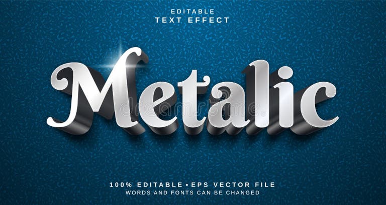 Editable Text Style Effect - Metalic Text Style Theme Stock Vector ...