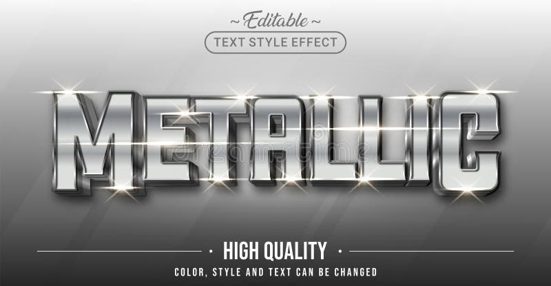 Editable Text Style Effect - Metallic Text Style Theme Stock Vector ...