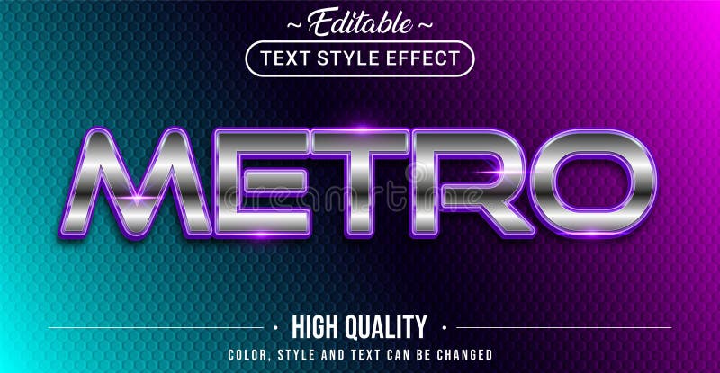 Editable Text Style Effect - Metro Theme Style Stock Vector ...