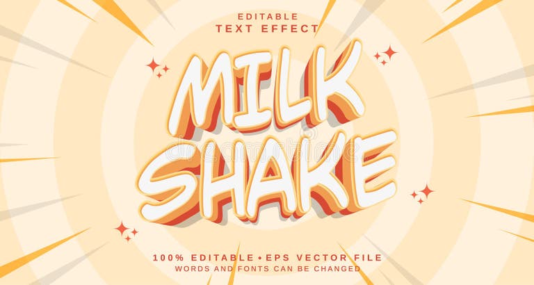 Editable Text Style Effect - Milk Shake Text Style Theme Stock Vector ...