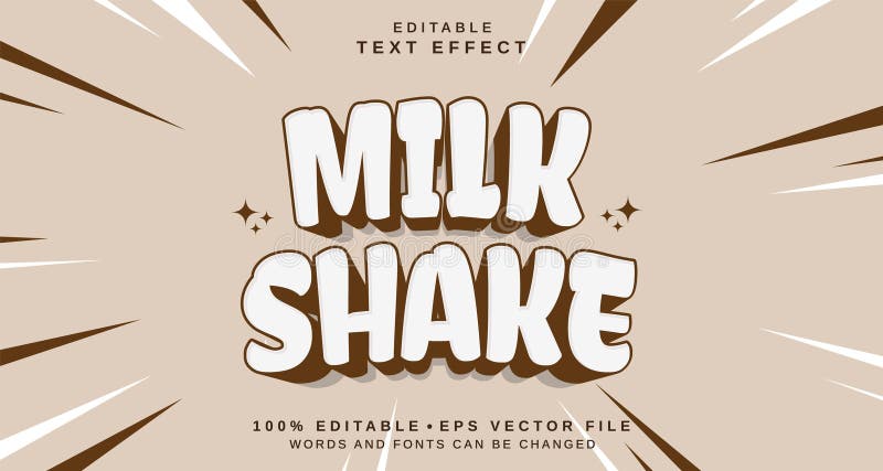 Editable Text Style Effect - Milk Shake Text Style Theme Stock Vector ...