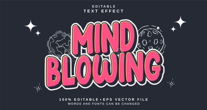 Editable Text Style Effect - Mind Blowing Text Style Theme Stock Vector - Illustration of text ...