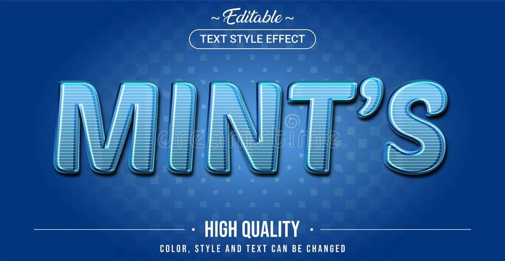 Editable Text Style Effect - Mint Theme Style Stock Vector ...