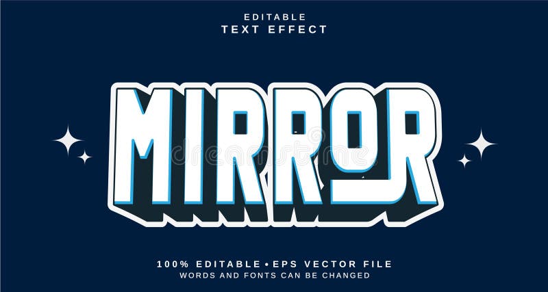 Editable Text Style Effect - Mirror Text Style Theme Stock Vector ...