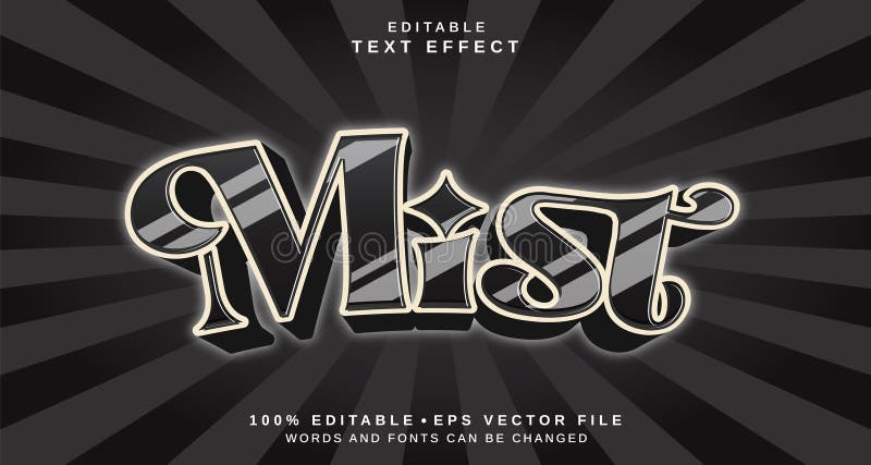 Editable Text Style Effect - Mist Text Style Theme Stock Vector ...