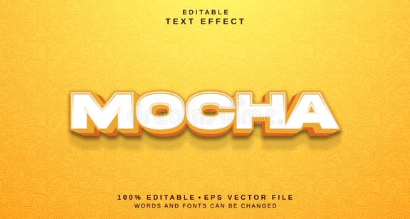 Editable Text Style Effect - Mocha Text Style Theme Stock Vector ...