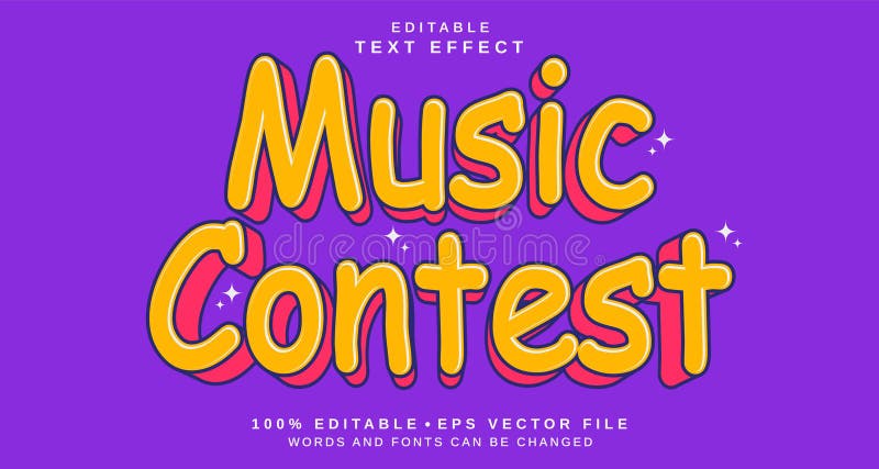 Editable Text Style Effect - Music Contest Text Style Theme Stock ...