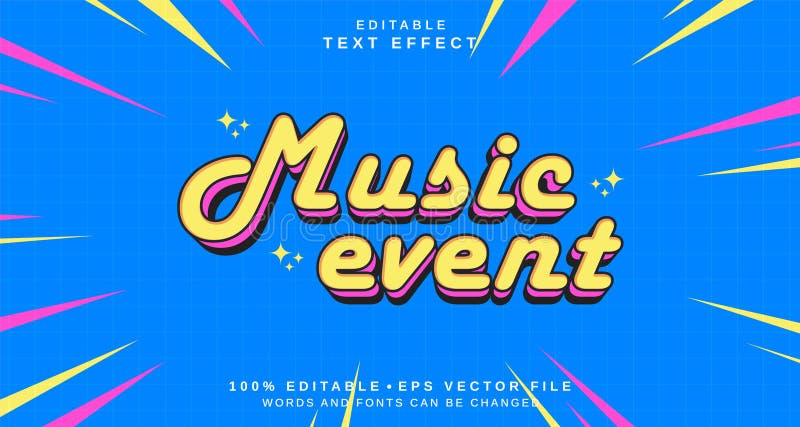 Editable Text Style Effect - Music Event Text Style Theme Stock ...