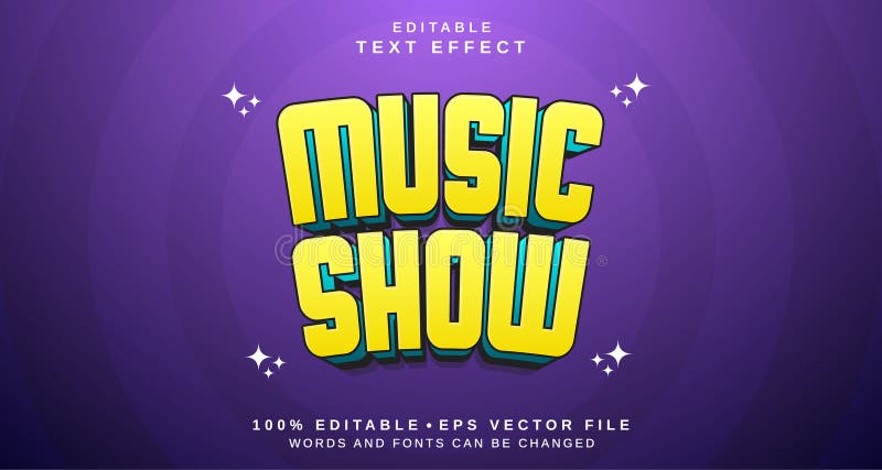 Editable Text Style Effect - Music Show Text Style Theme Stock ...