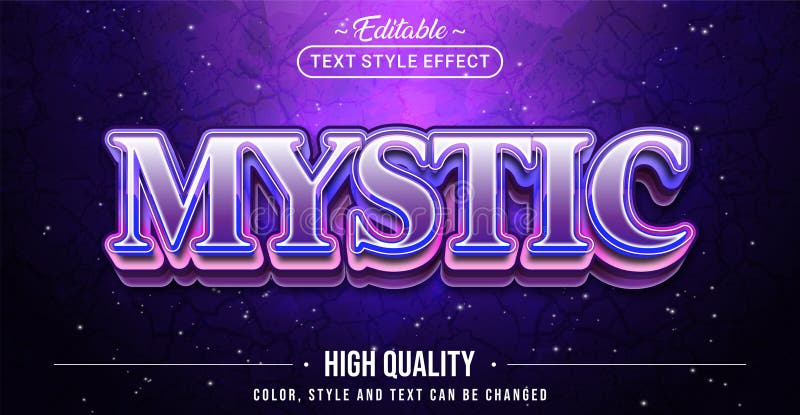 Editable Text Style Effect - Mystic Text Style Theme Stock Vector ...