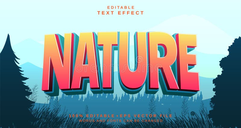 Editable Text Style Effect - Nature Text Style Theme Stock Vector ...