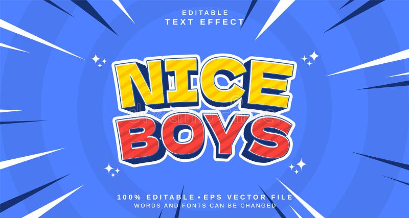 Editable Text Style Effect - Nice Boys Text Style Theme Stock Vector ...