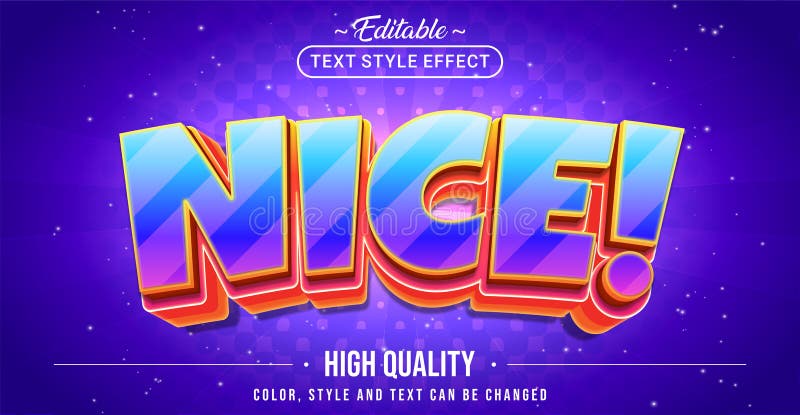 Editable Text Style Effect - Nice Text Style Theme Stock Vector ...