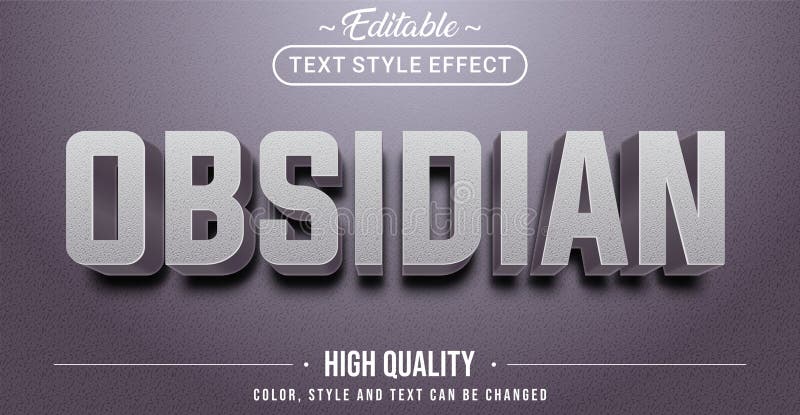 Editable Text Style Effect - Obsidian Theme Style Stock Vector ...