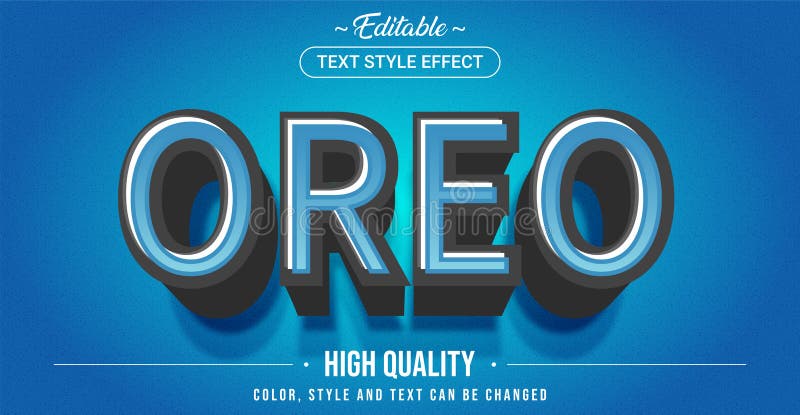 Editable Text Style Effect - Oreo Theme Style Stock Vector ...