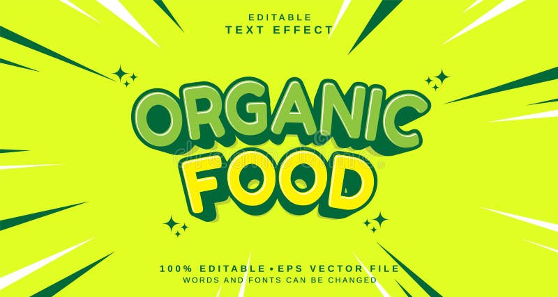 Editable Text Style Effect - Organic Food Text Style Theme Stock Vector ...