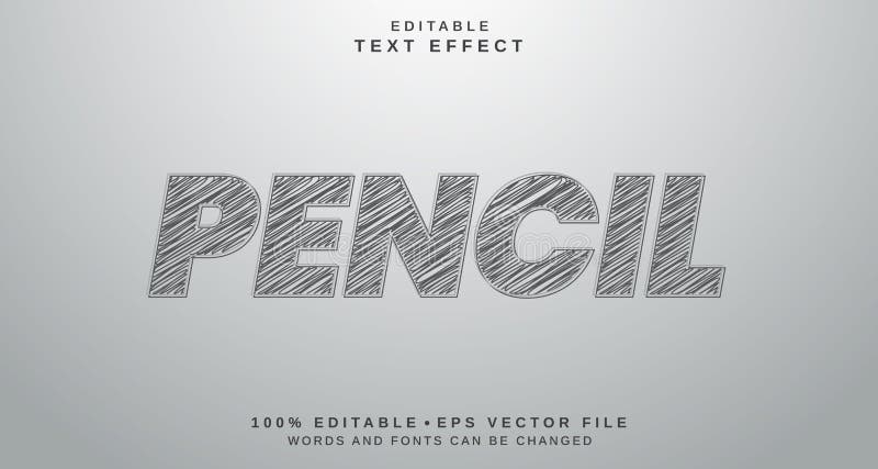 Editable Text Style Effect -Pencil Text Style Theme Stock Vector ...
