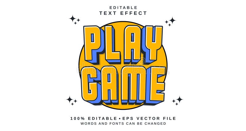 Editable Text Style Effect - Play Game Text Style Theme Stock Vector ...