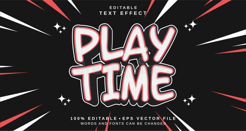 Editable Text Style Effect - Play Time Text Style Theme Stock Vector ...