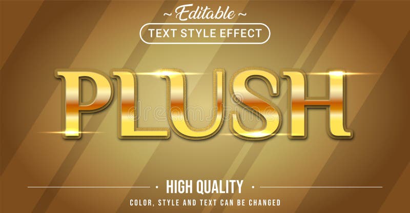 Editable Text Style Effect - Plush Theme Style Stock Vector ...