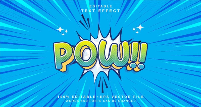 Editable Text Style Effect - Pow Text Style Theme Stock Vector ...