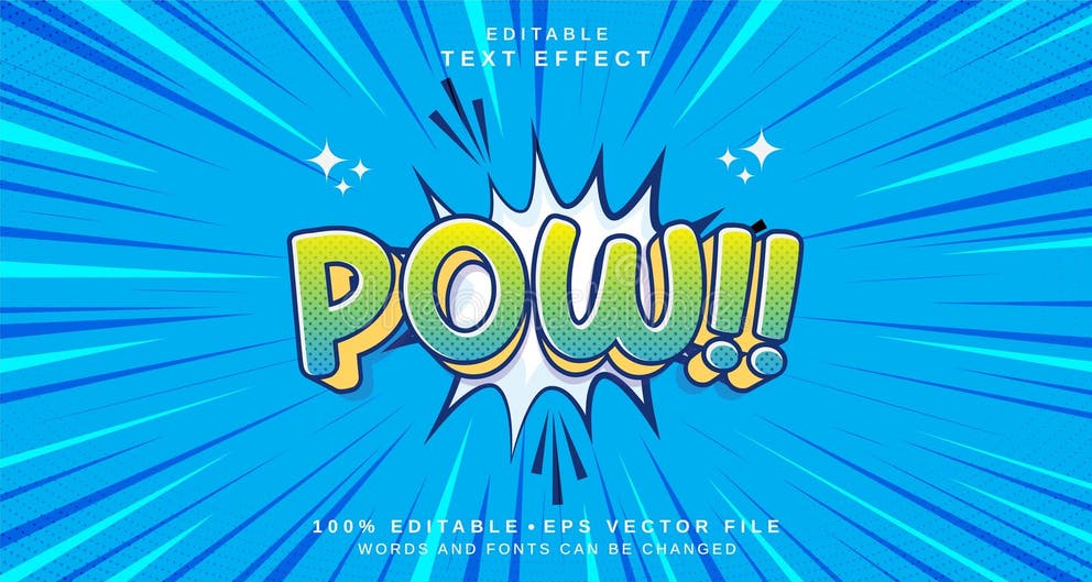 Editable Text Style Effect - Pow Text Style Theme Stock Vector ...