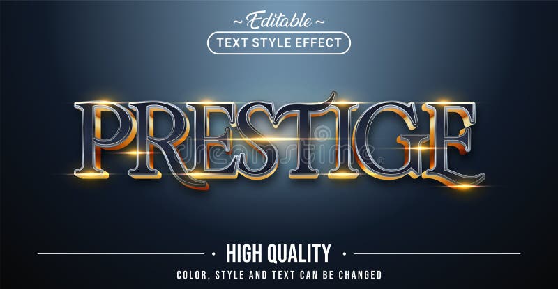Editable Text Style Effect - Prestige Text Style Theme Stock Vector ...