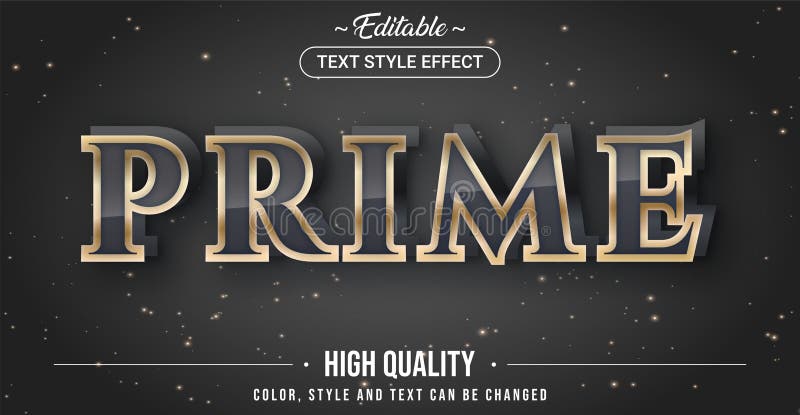 Editable Text Style Effect - Prime Theme Style Stock Vector ...