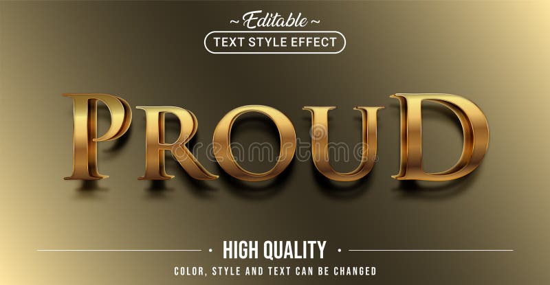 Editable Text Style Effect - Proud Text Style Theme Stock Vector ...