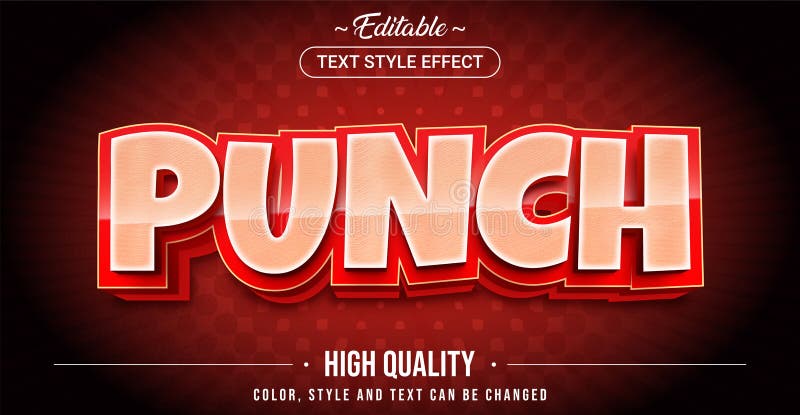 Editable Text Style Effect - Punch Theme Style Stock Vector ...