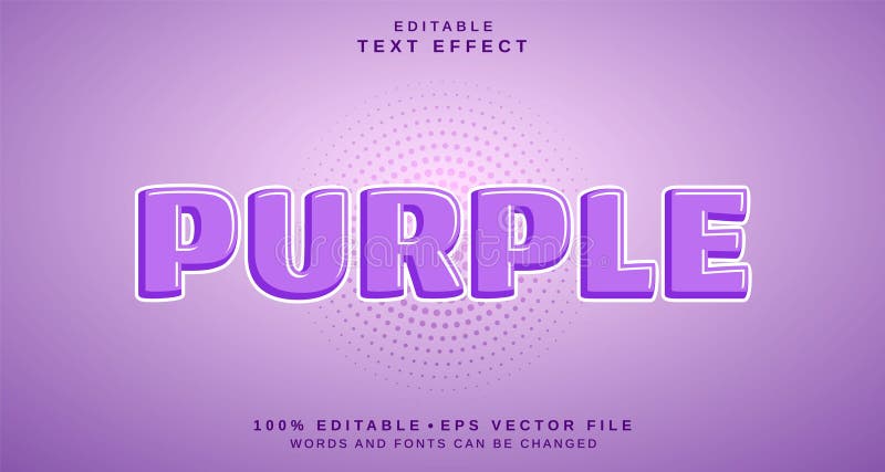 Editable Text Style Effect - Purple Text Style Theme Stock Vector ...