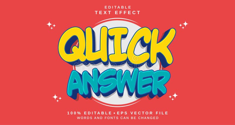 Editable Text Style Effect - Quick Answer Text Style Theme Stock ...