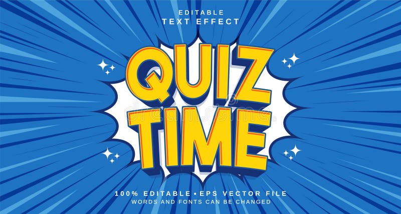 Editable Text Style Effect - Quiz Time Text Style Theme Stock Vector ...