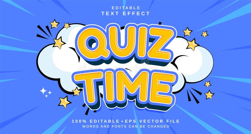 Editable Text Style Effect - Quiz Time Text Style Theme Stock Vector ...