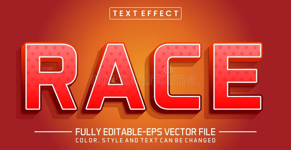 Editable Text Style Effect, Race Text Style Stock Vector - Illustration ...