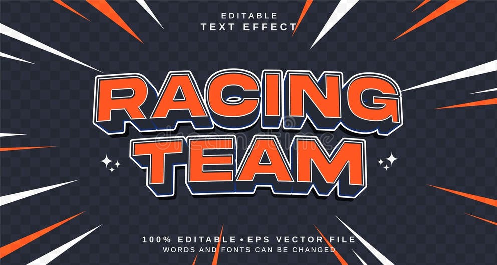 Editable Text Style Effect - Racing Team Text Style Theme Stock Vector ...