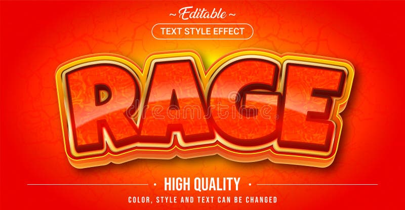 Editable Text Style Effect - Rage Theme Style Stock Vector ...