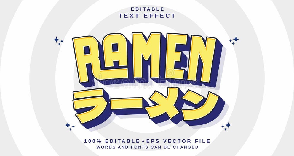 Editable Text Style Effect - Ramen Text Style Theme Stock Vector ...