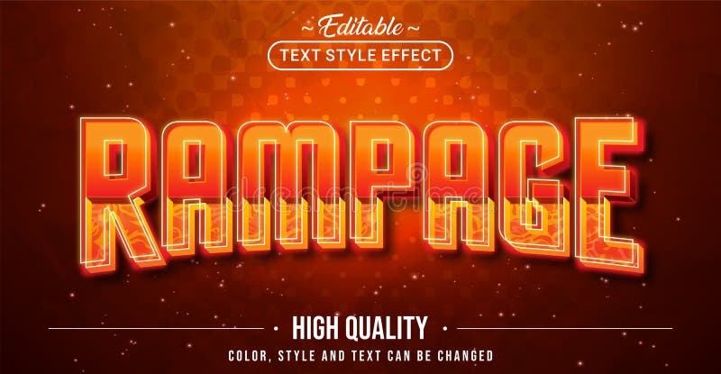 Editable Text Style Effect - Rampage Text Style Theme Stock Vector ...