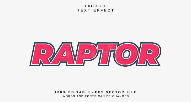 Editable Text Style Effect - Raptor Text Style Theme Stock Vector - Illustration of lettering ...