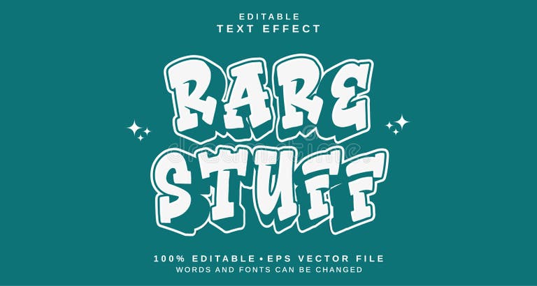 Editable Text Style Effect - Rare Stuff Text Style Theme Stock Vector ...