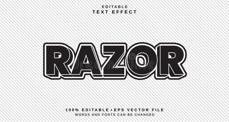 Editable Text Style Effect - Razor Text Style Theme Stock Vector ...